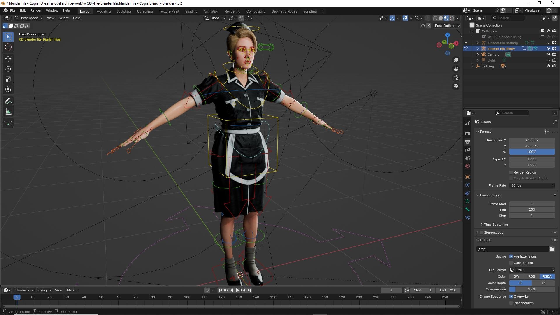 3D Model Vintage Housekeeper Woman Game Ready Model - TurboSquid 2398258