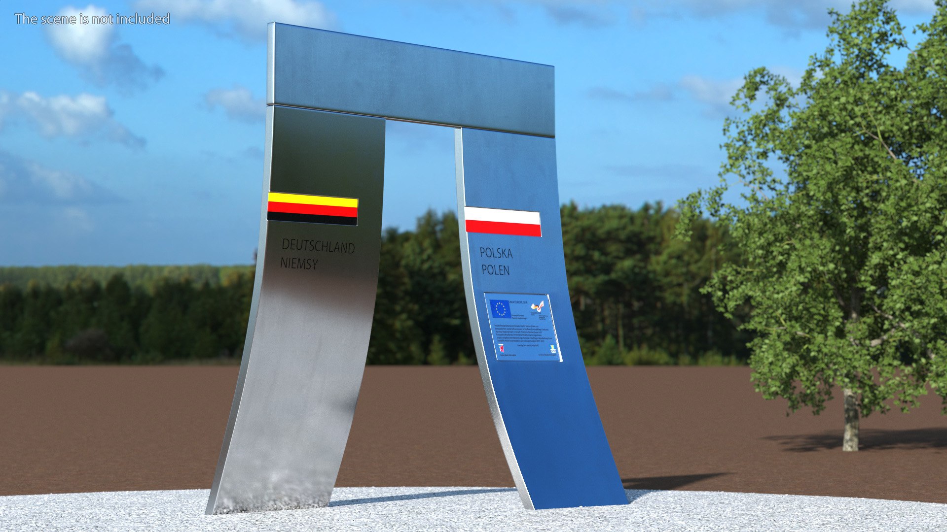 Poland Germany Border Gate 3D Model - TurboSquid 2007464