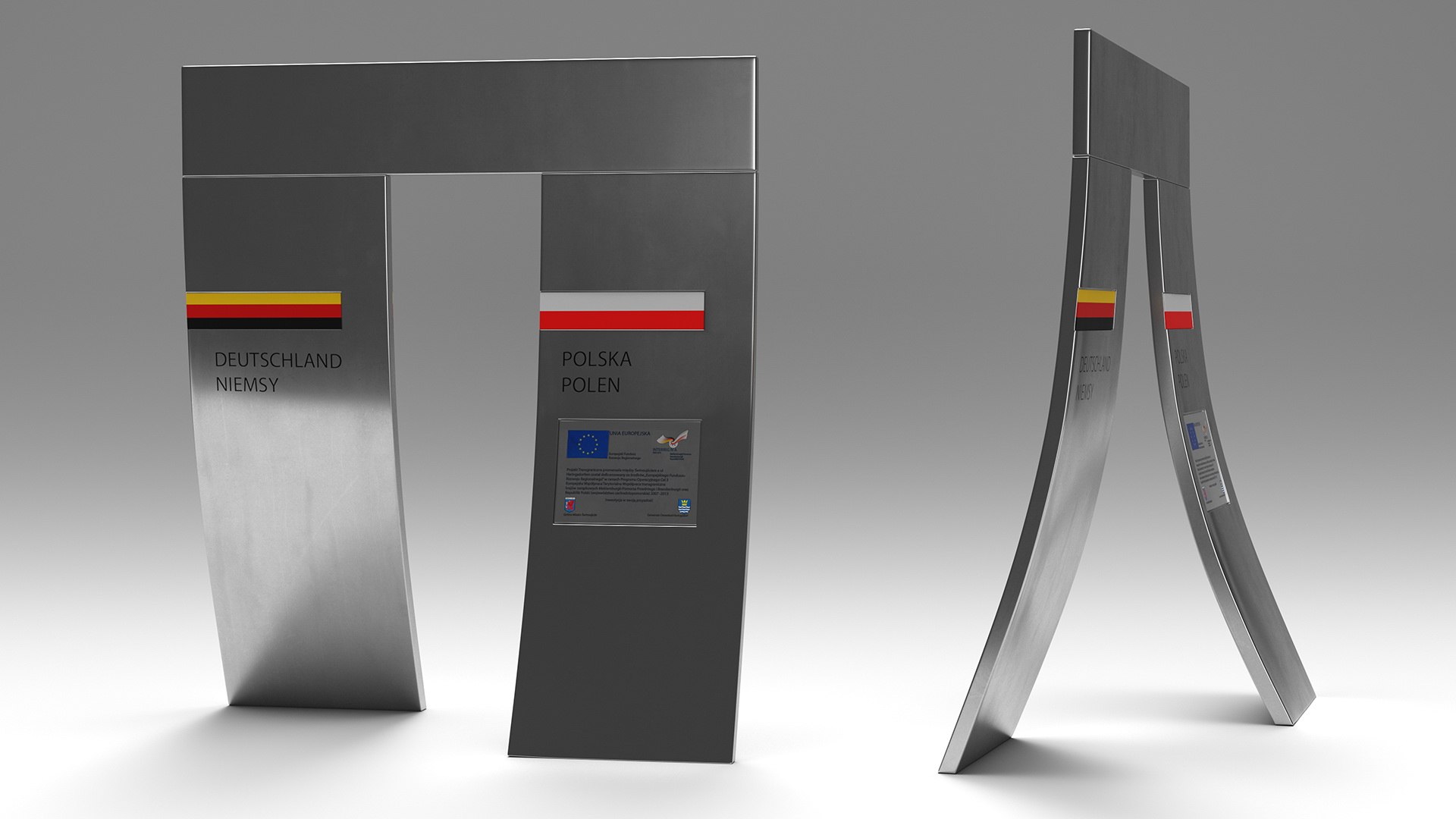Poland Germany Border Gate 3D Model - TurboSquid 2007464