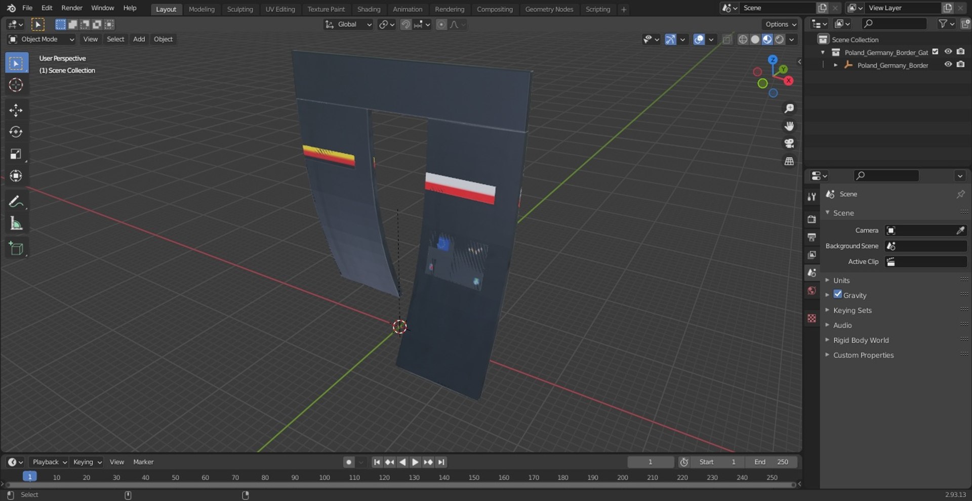 Poland Germany Border Gate 3D Model - TurboSquid 2007464