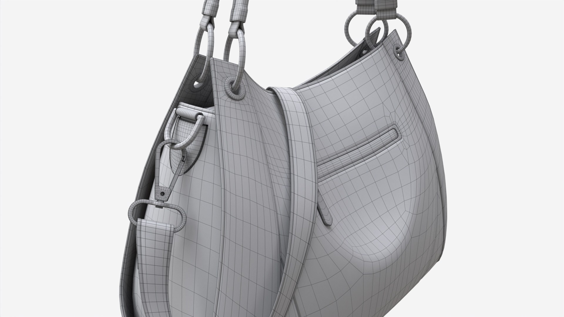 3D model Women shoulder black leather bag - TurboSquid 1921091