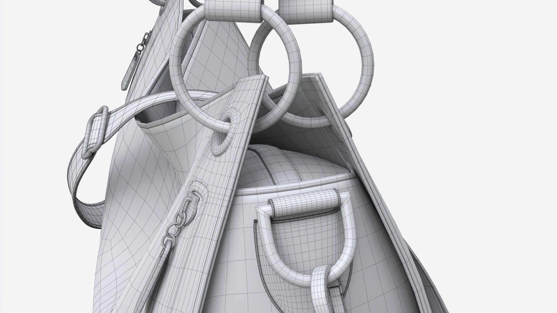 3D model Women shoulder black leather bag - TurboSquid 1921091