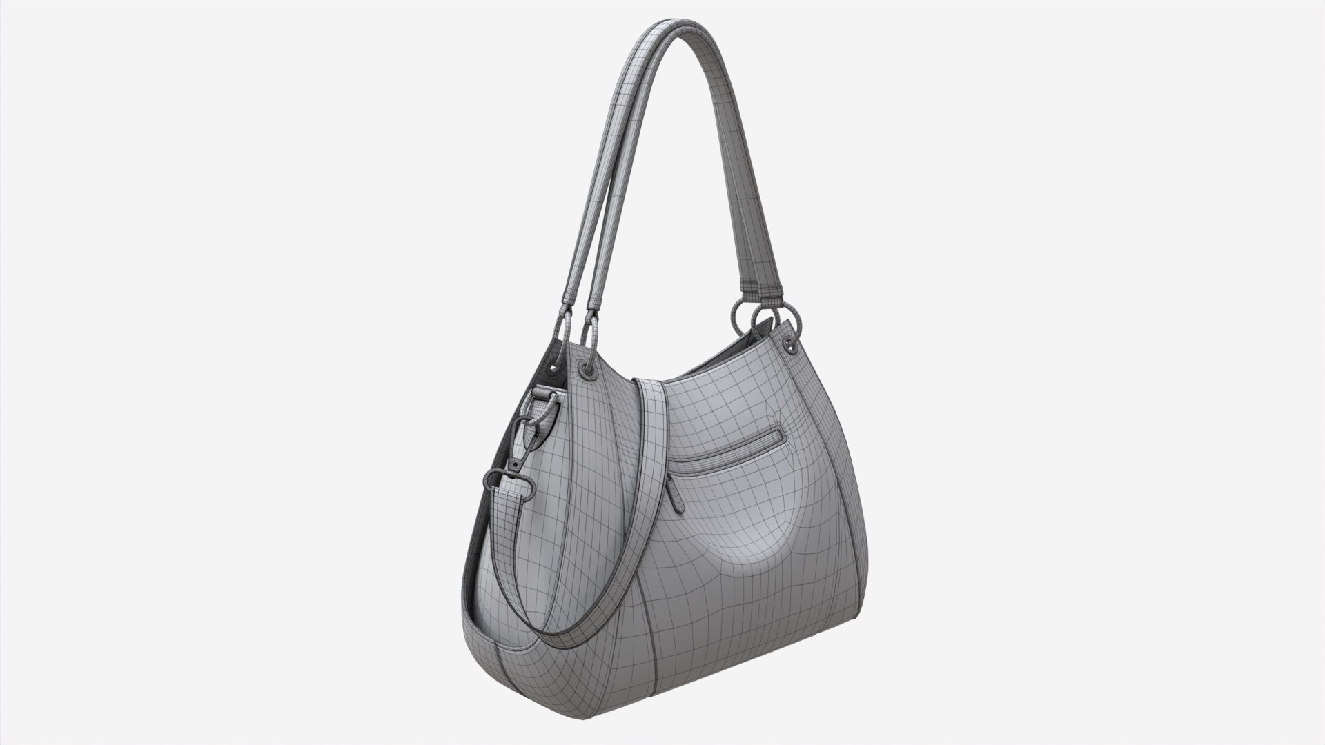 3D model Women shoulder black leather bag - TurboSquid 1921091
