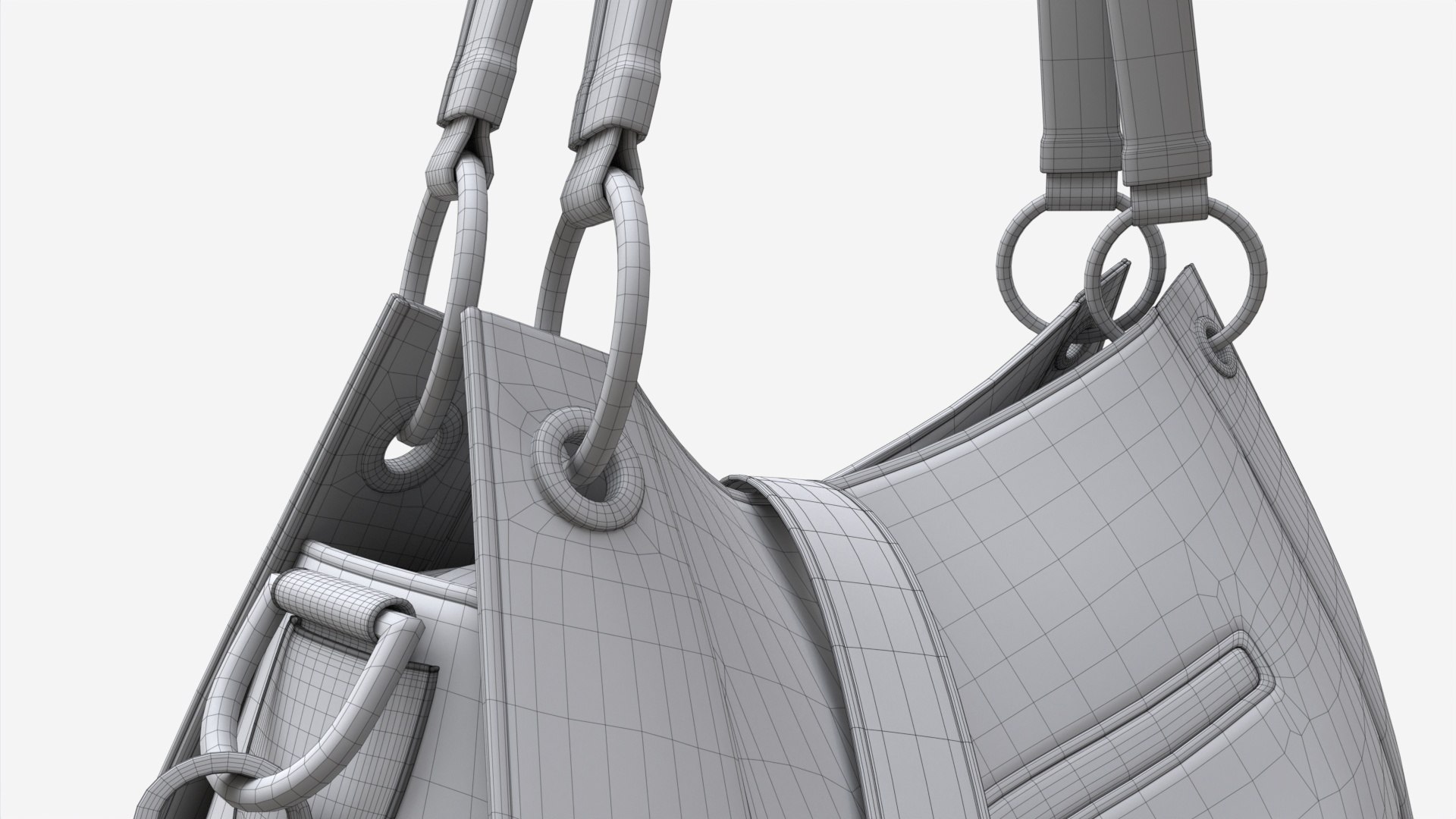 3D model Women shoulder black leather bag - TurboSquid 1921091