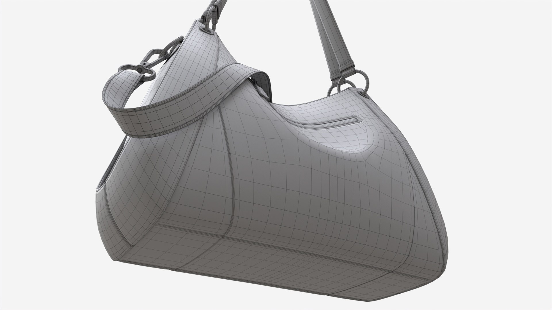 3D model Women shoulder black leather bag - TurboSquid 1921091