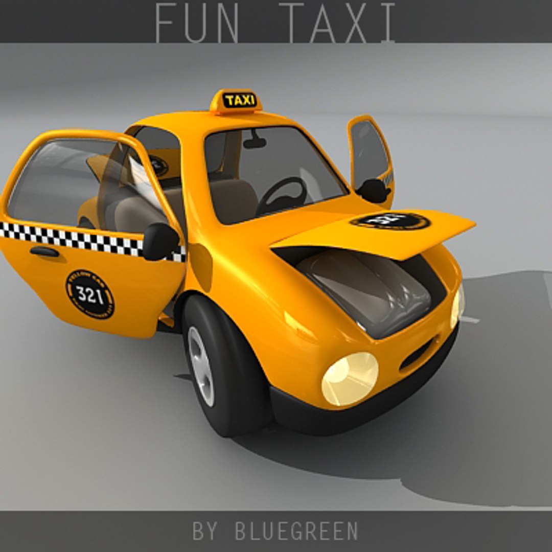 Cartoon Taxi 3d Model