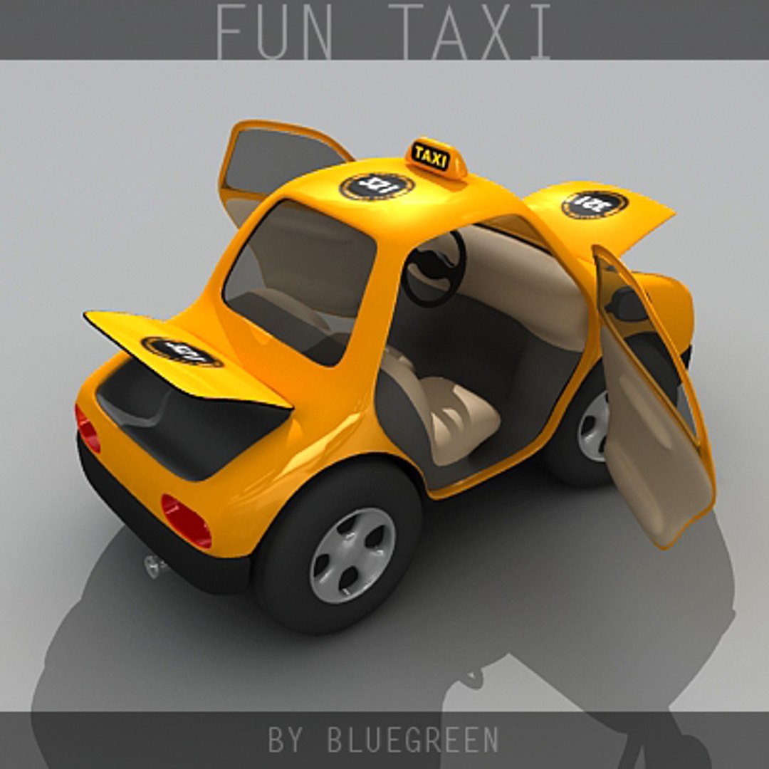 Cartoon Taxi 3d Model