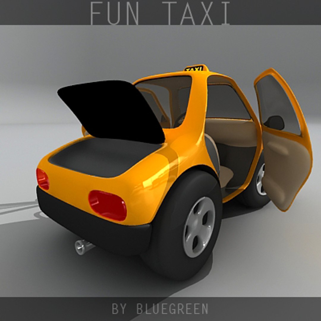 Cartoon Taxi 3d Model