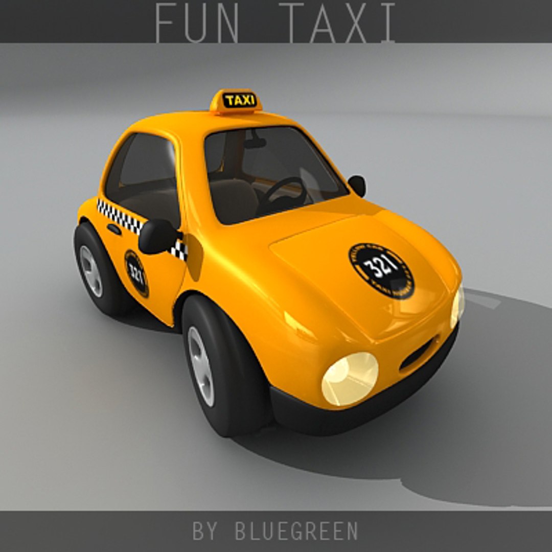 Cartoon Taxi 3d Model