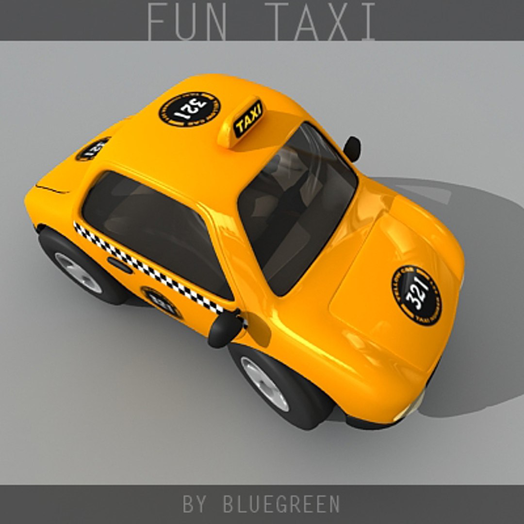 Cartoon Taxi 3d Model