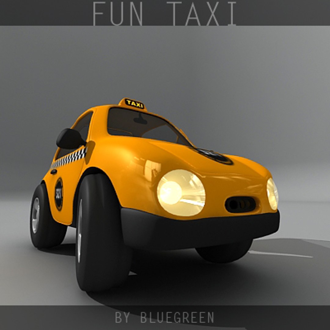 Cartoon Taxi 3d Model