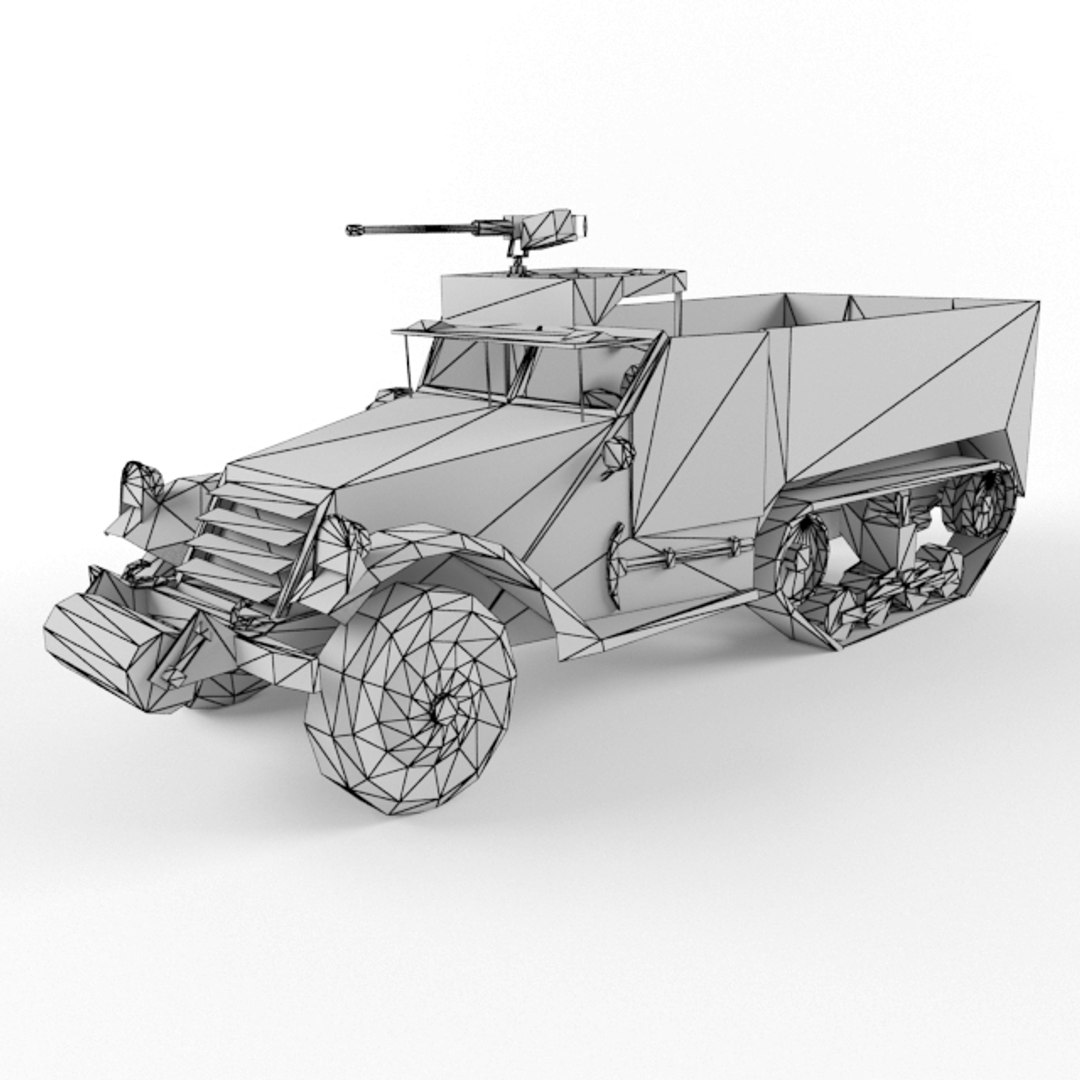 Half-track M3 Vehicle 3d Model