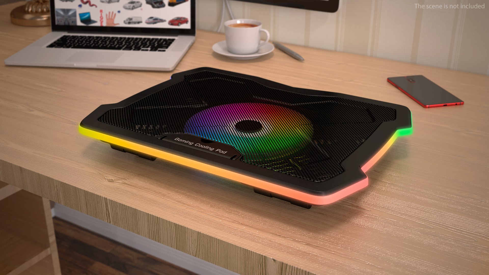 Ultraportable Laptop on RGB Cooling Pad 3D - TurboSquid 2022346