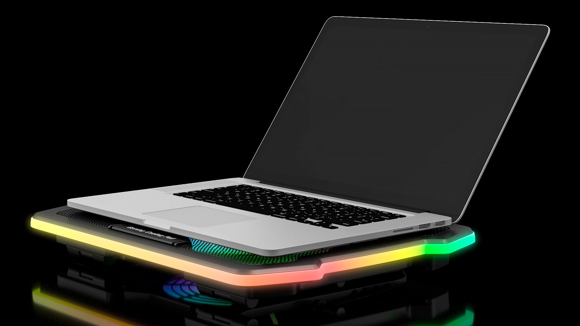 Ultraportable Laptop on RGB Cooling Pad 3D - TurboSquid 2022346