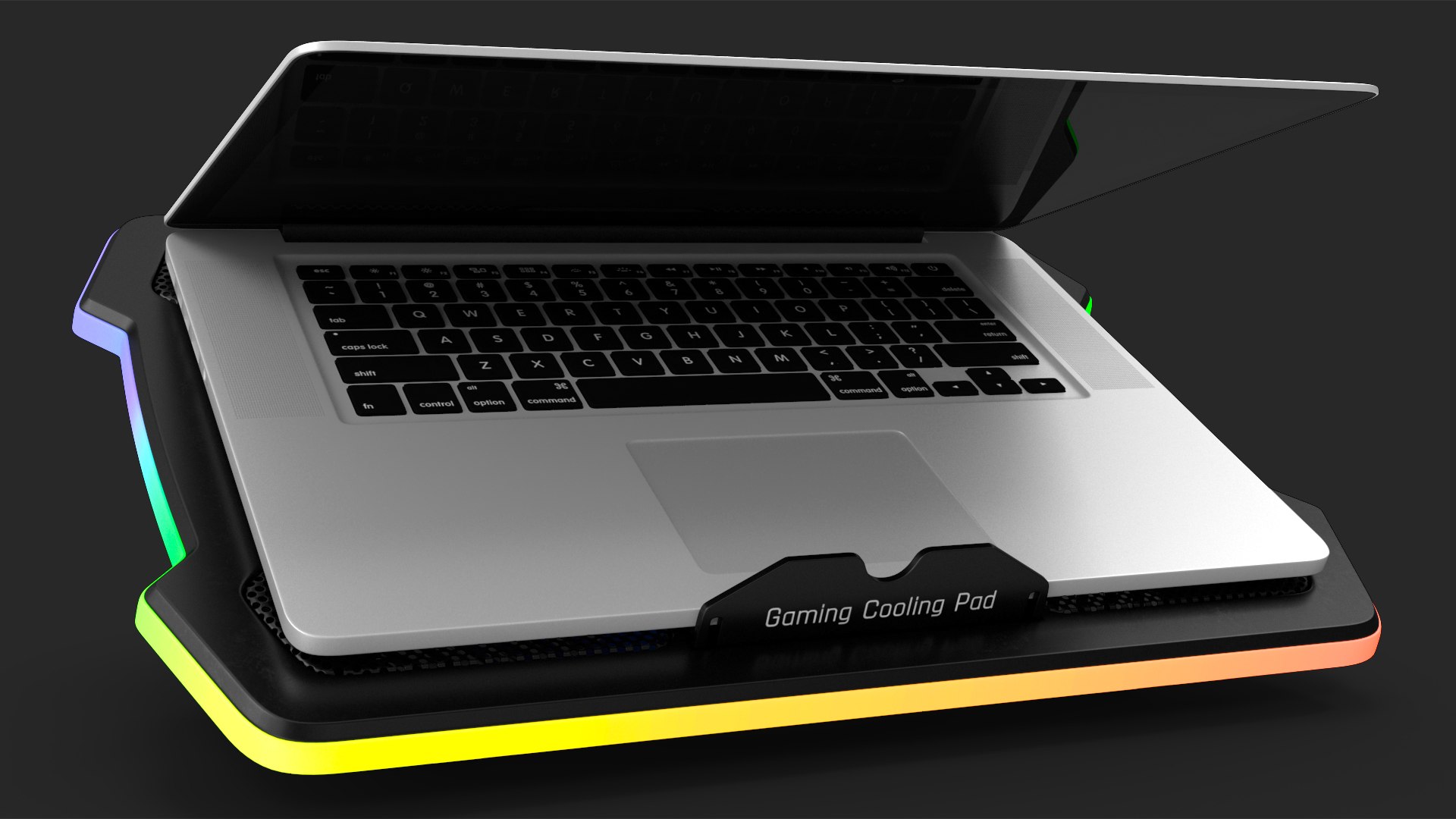 Ultraportable Laptop on RGB Cooling Pad 3D - TurboSquid 2022346
