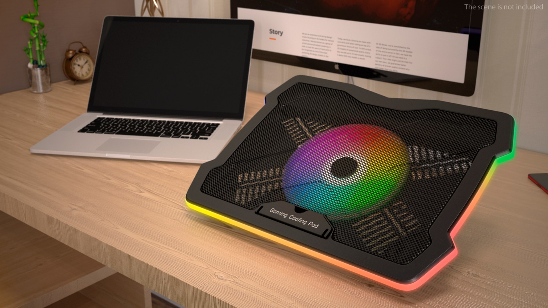 Ultraportable Laptop on RGB Cooling Pad 3D - TurboSquid 2022346