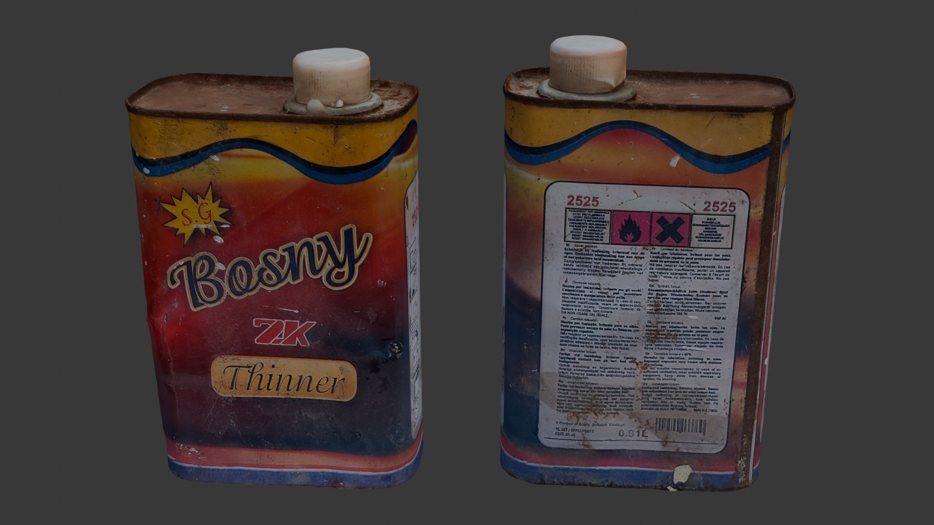 Rusty Paint Thinner Can 3D Scan 3D - TurboSquid 2400566