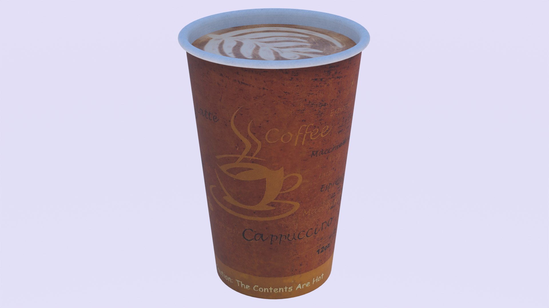 3D Cappuccino Paper Cup Model - TurboSquid 2239074