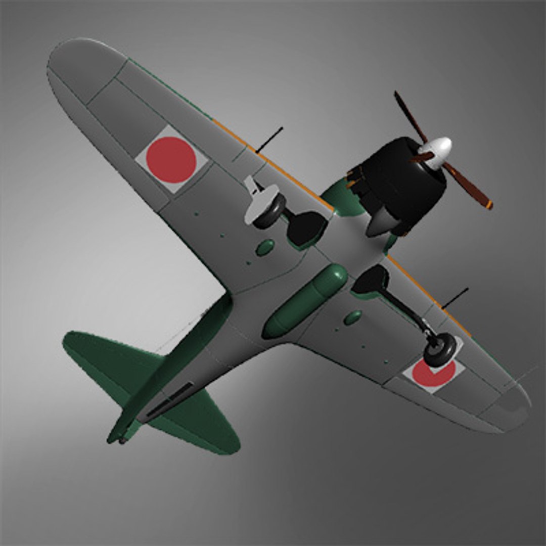 Airplane Mitsubishi Zero 3d Model
