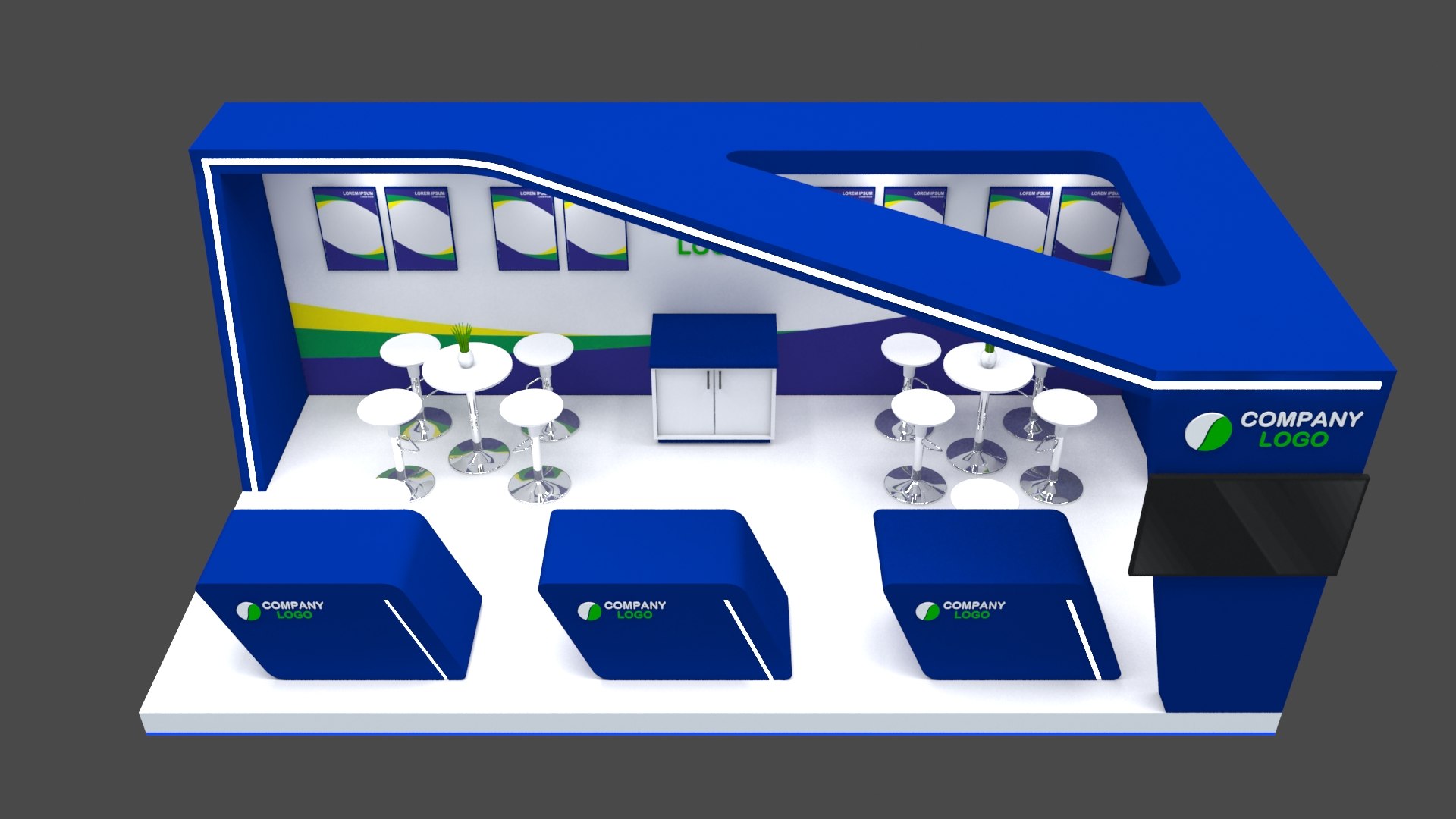 Booth 3x6 Hight 3D Model - TurboSquid 1582732