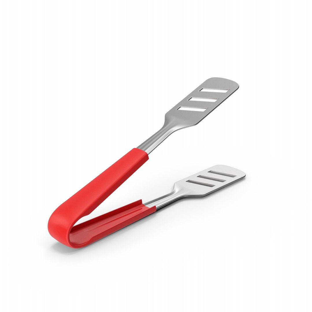 3D Model Red Food Tongs - TurboSquid 1911804