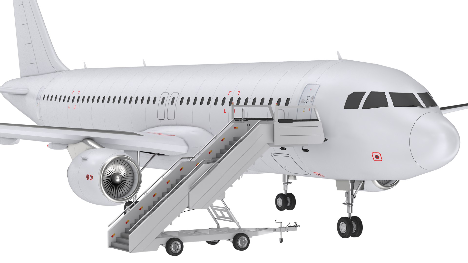 Airbus A320 And Portable Passenger Airplane Steps 3D - TurboSquid 2449479