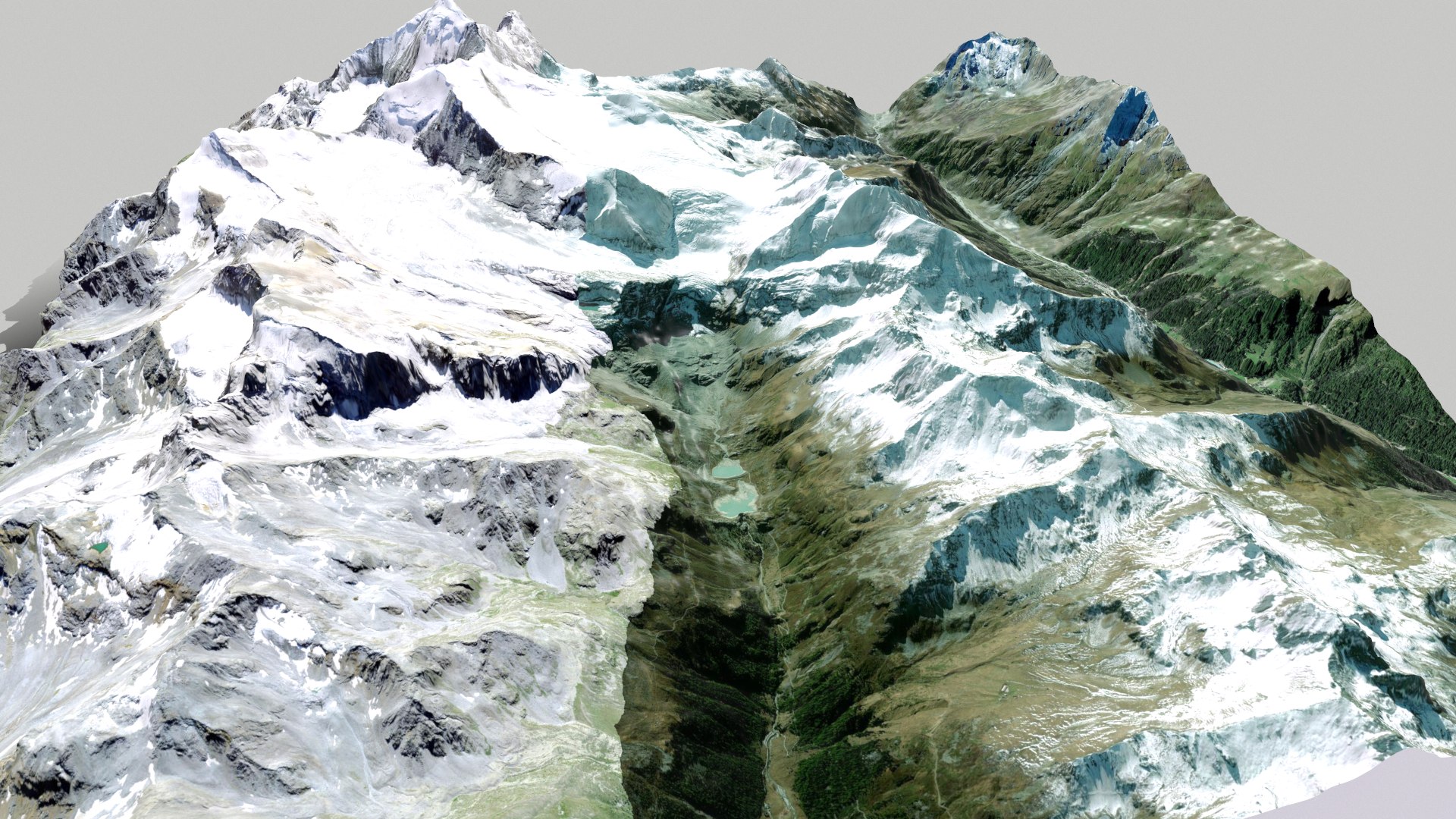 3D Mountain Landscape Weisshorn Pennine Alps In Switzerland Model ...