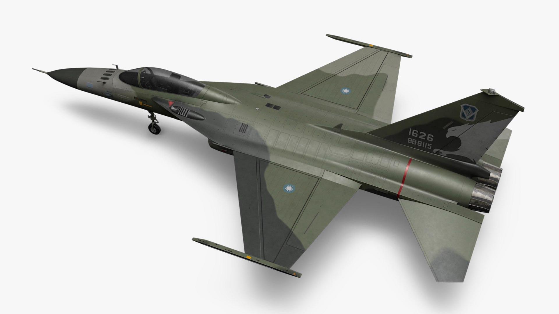 3D AIDC F-CK-1 Unarmed Fighter Jet Green Rigged For Cinema 4D ...