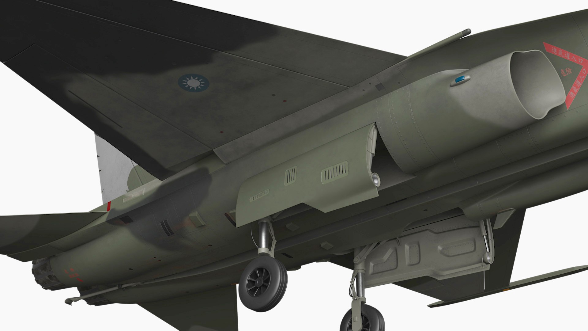 3D AIDC F-CK-1 Unarmed Fighter Jet Green Rigged For Cinema 4D ...
