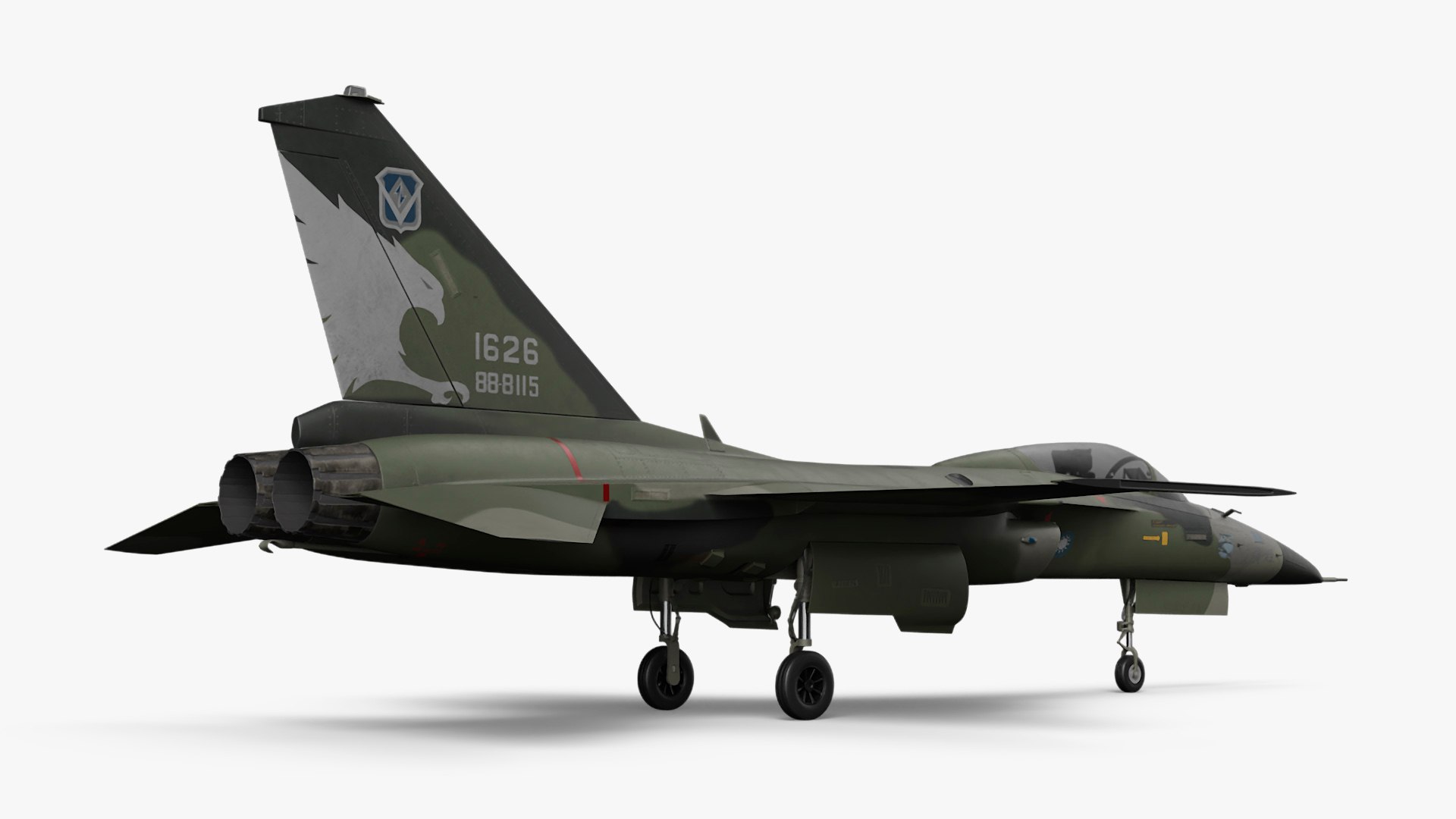 3D AIDC F-CK-1 Unarmed Fighter Jet Green Rigged For Cinema 4D ...