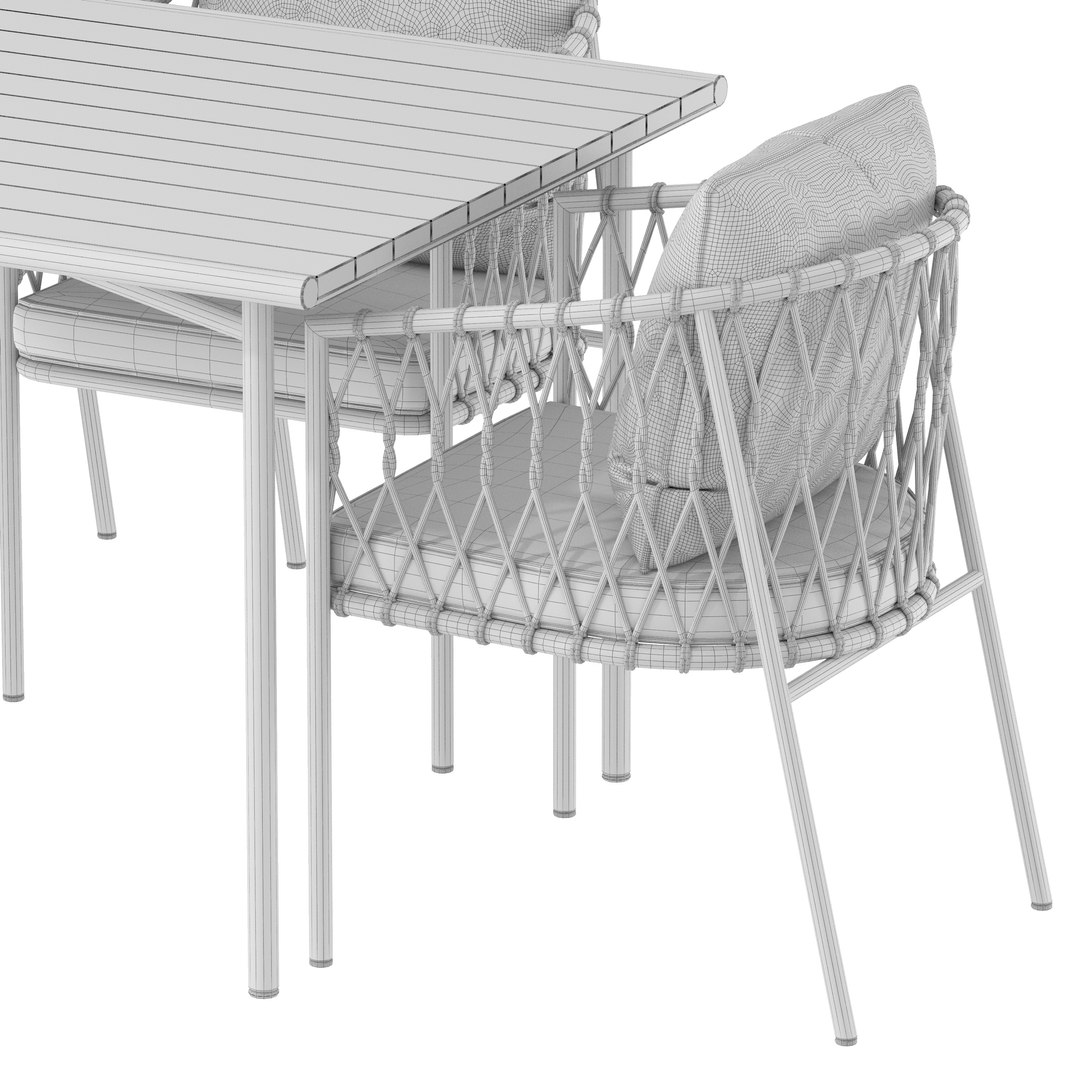 3D Model Sette Garden Orka Table And Chair - TurboSquid 2048685
