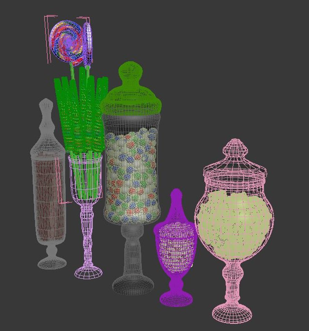 3d jars candy model