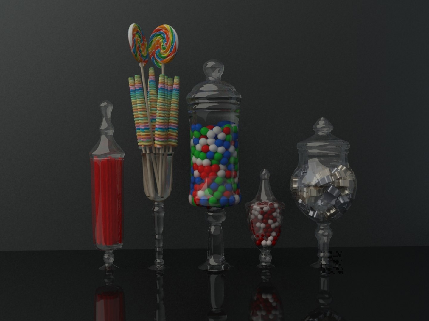 3d jars candy model