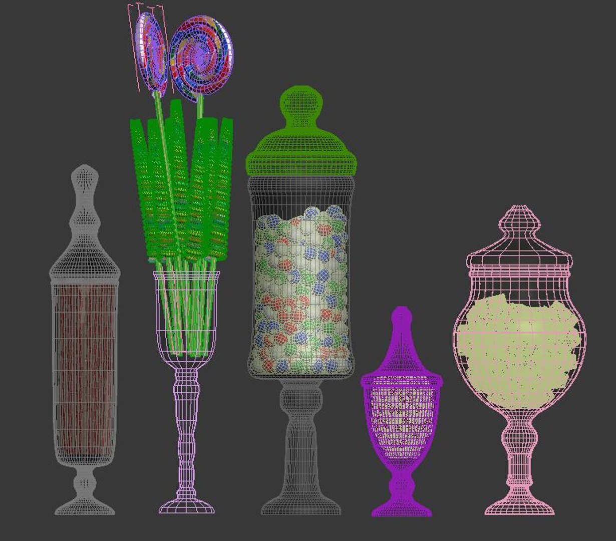 3d jars candy model
