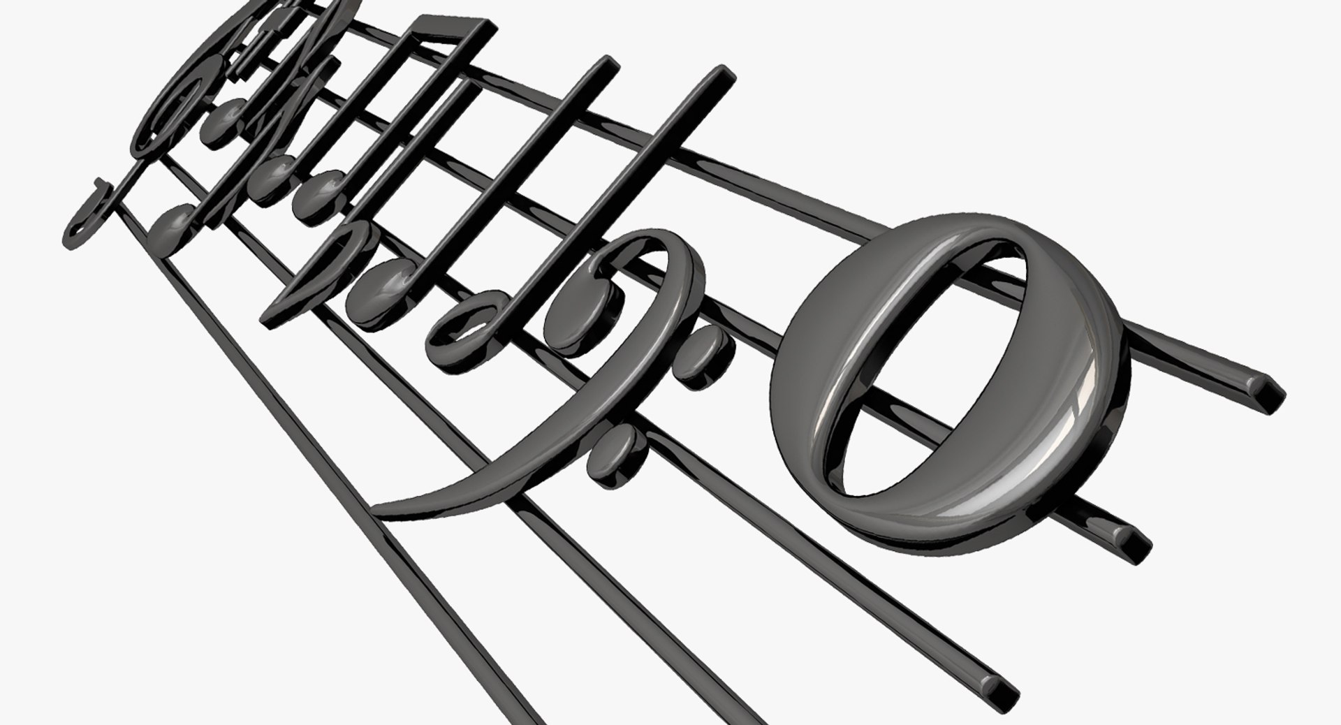 3D Plastic Music Stave Notes - TurboSquid 1430247