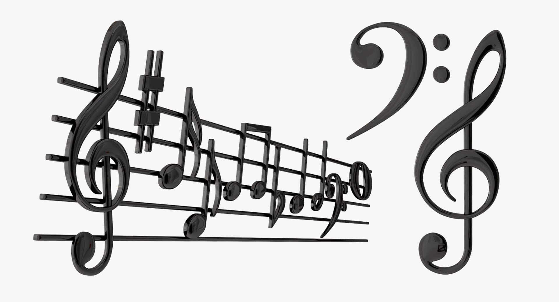 3D Plastic Music Stave Notes - TurboSquid 1430247