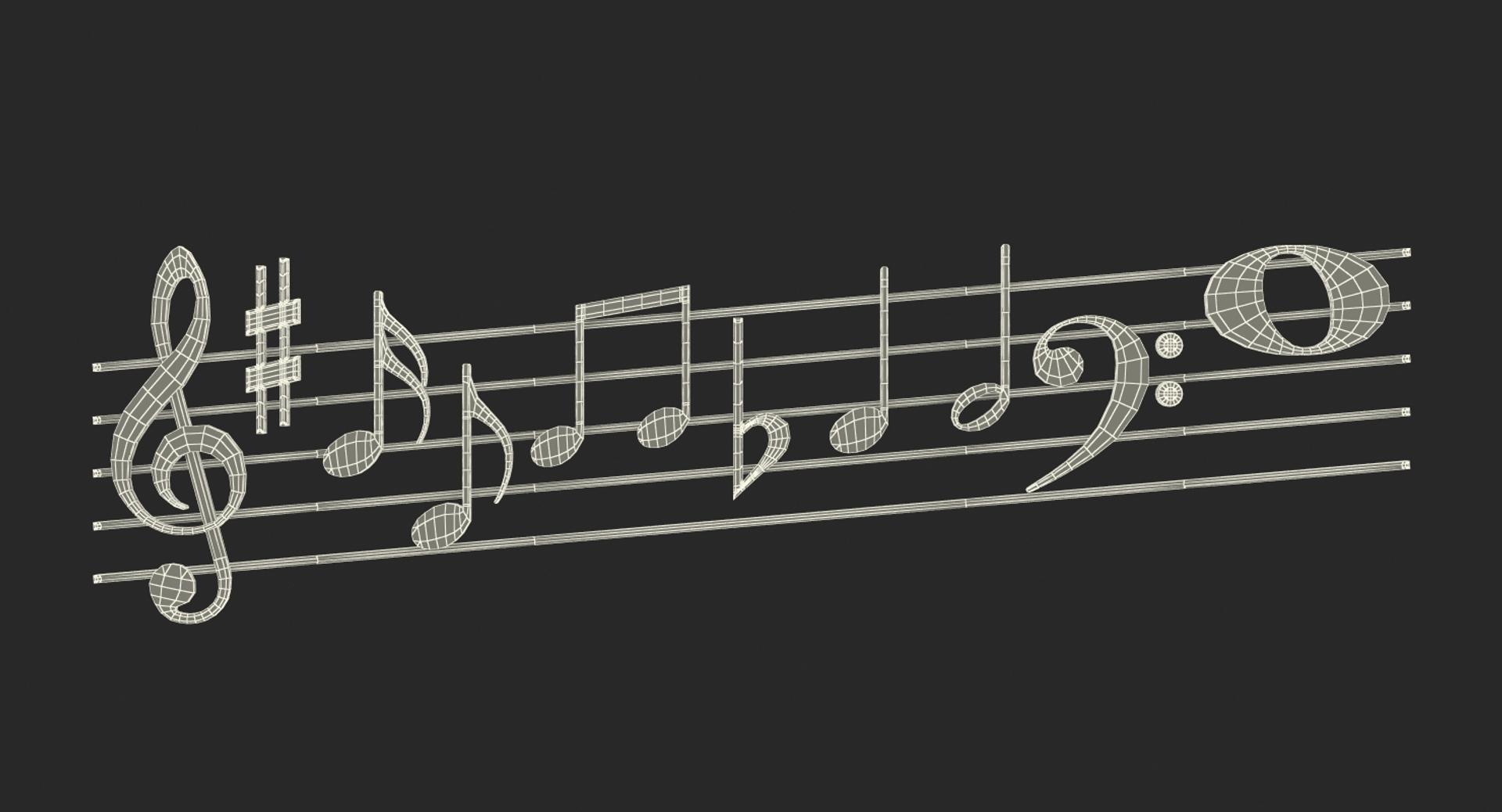 3D Plastic Music Stave Notes - TurboSquid 1430247