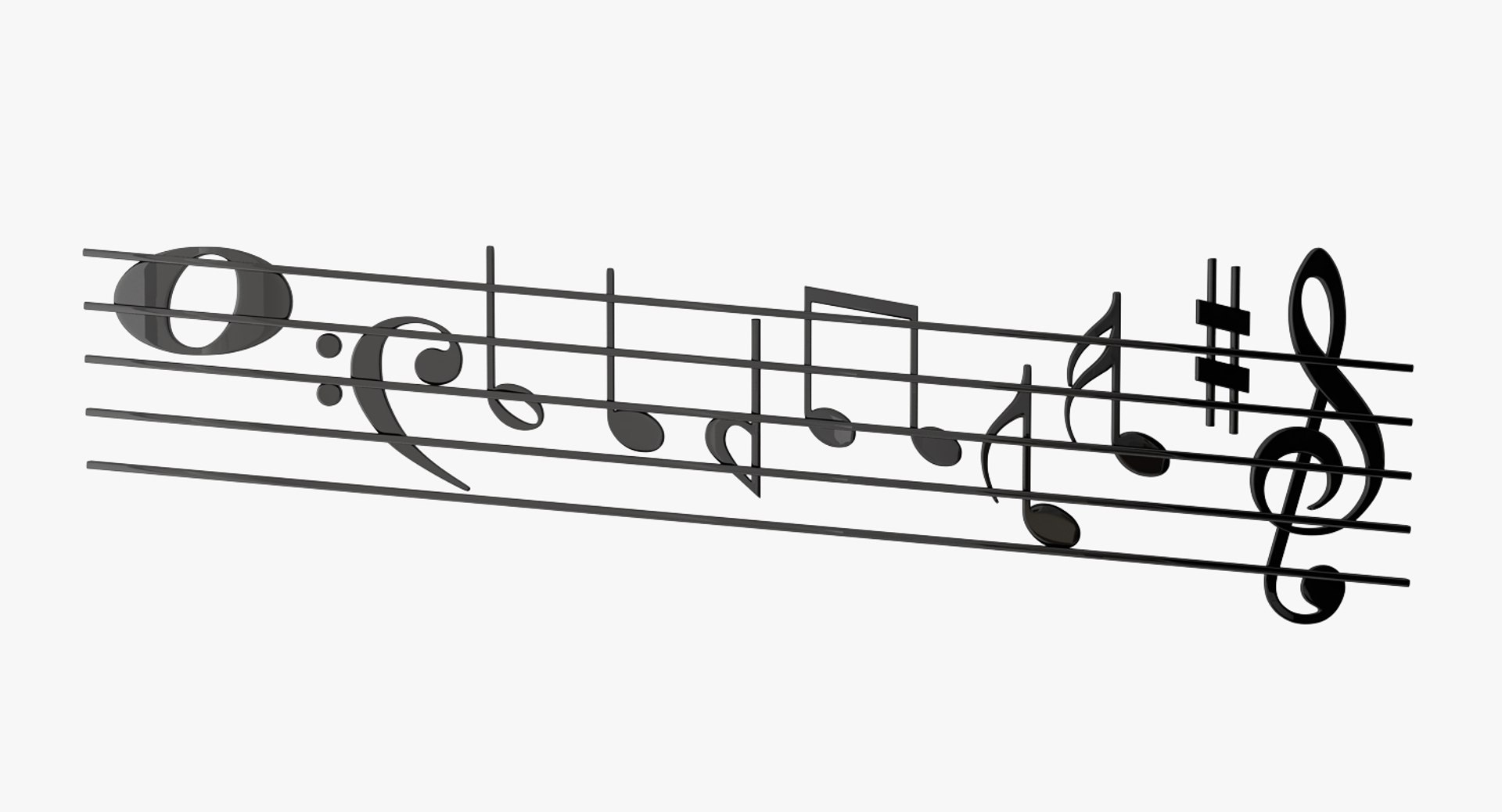 3D Plastic Music Stave Notes - TurboSquid 1430247