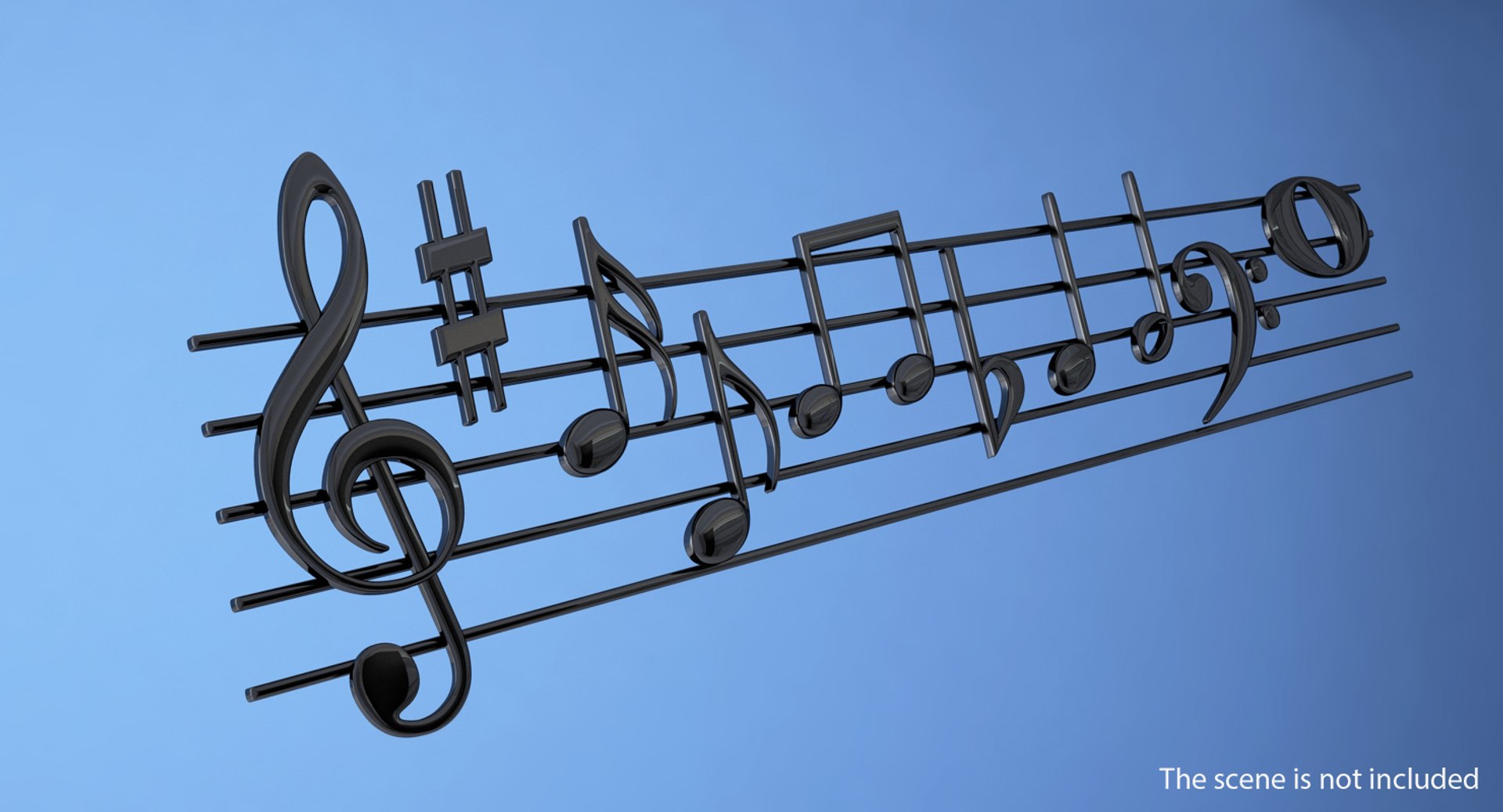3D Plastic Music Stave Notes - TurboSquid 1430247