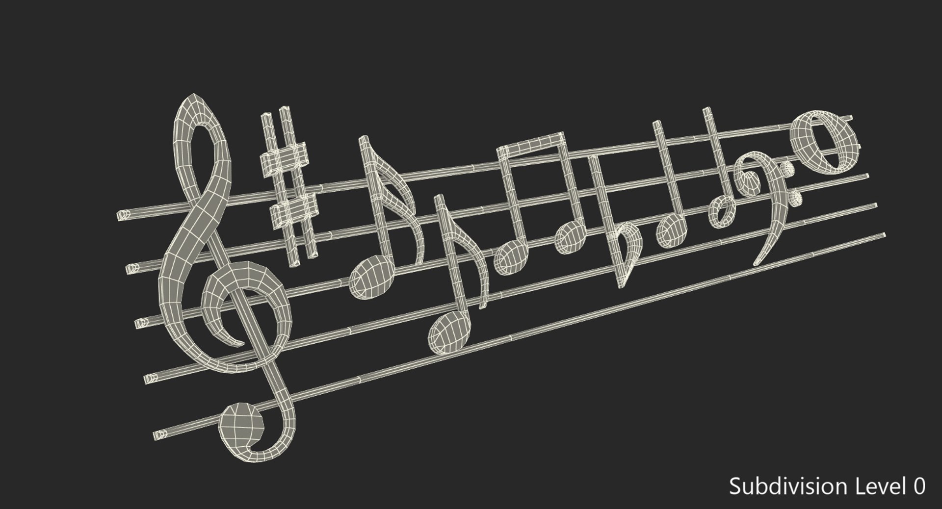 3D Plastic Music Stave Notes - TurboSquid 1430247