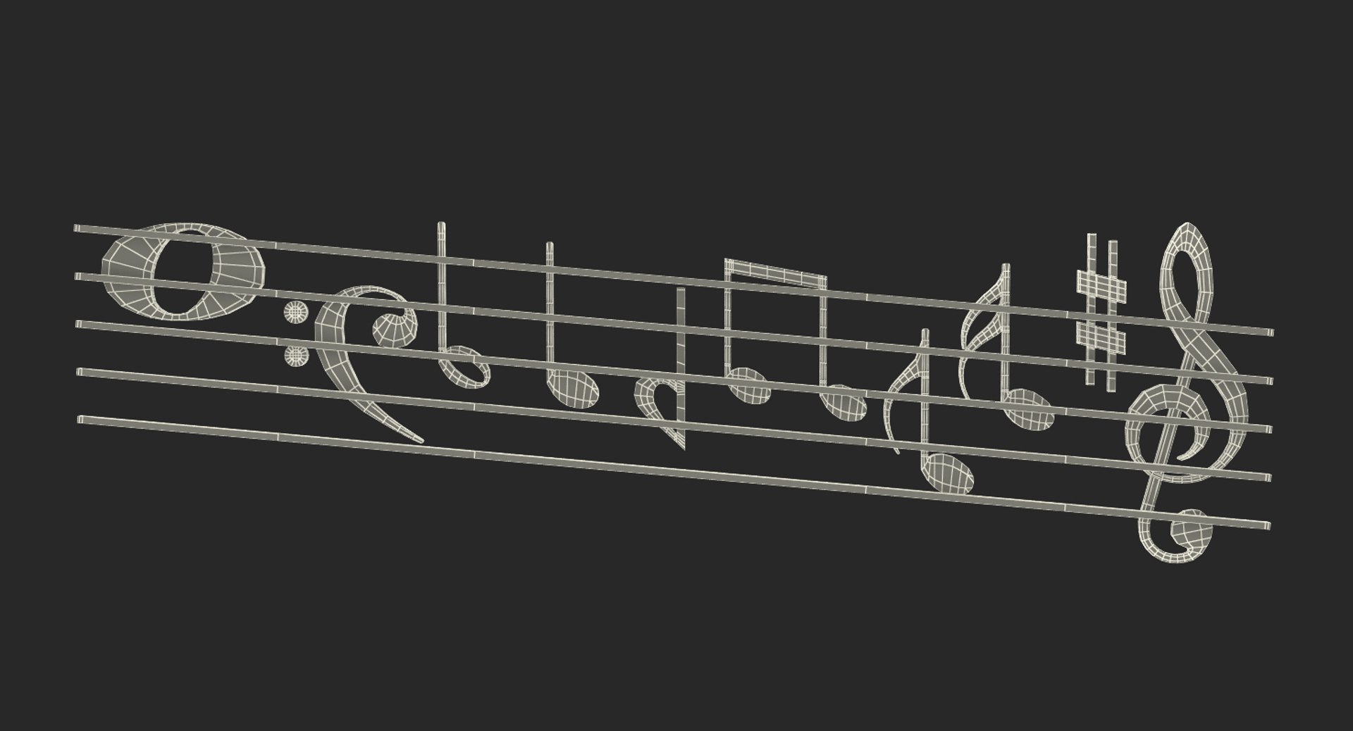3D Plastic Music Stave Notes - TurboSquid 1430247