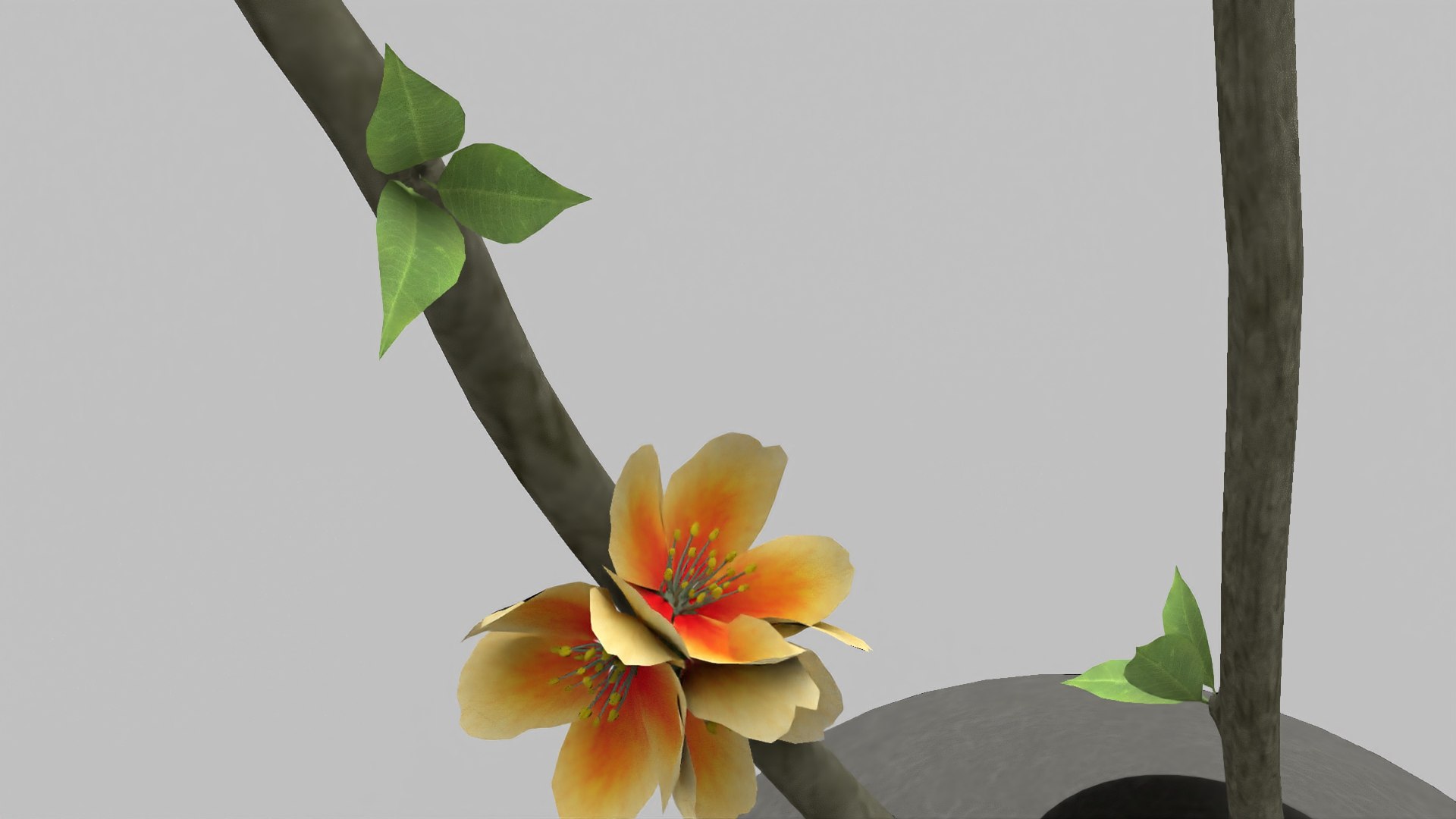 Potted tree branch model - TurboSquid 1623530