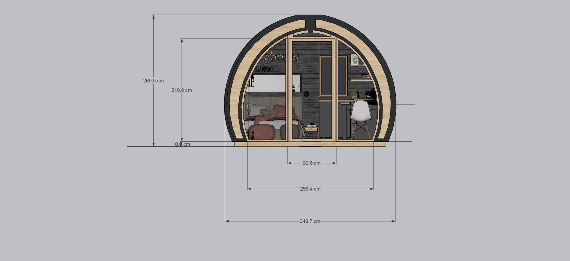 Barrel Glamping Pod Basic Plan Blue Print DIY 3D Model - TurboSquid 2006063
