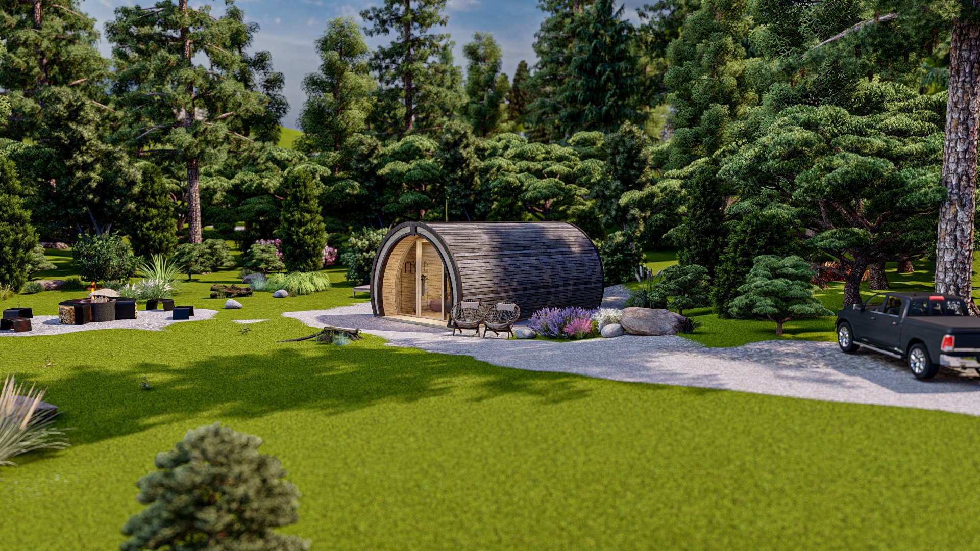 Barrel Glamping Pod Basic Plan Blue Print DIY 3D Model - TurboSquid 2006063