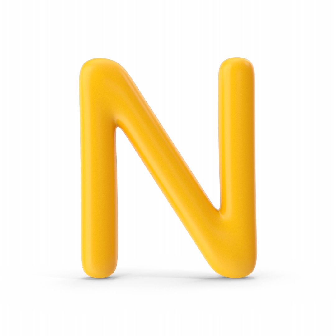 3D Letter N Orange - TurboSquid 1865787