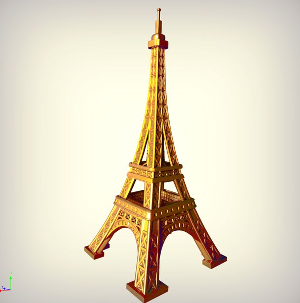 cartoon eiffel tower 3d model