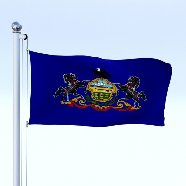 Bandeira de Pensilvânia animado Modelo 3D - TurboSquid 1192297
