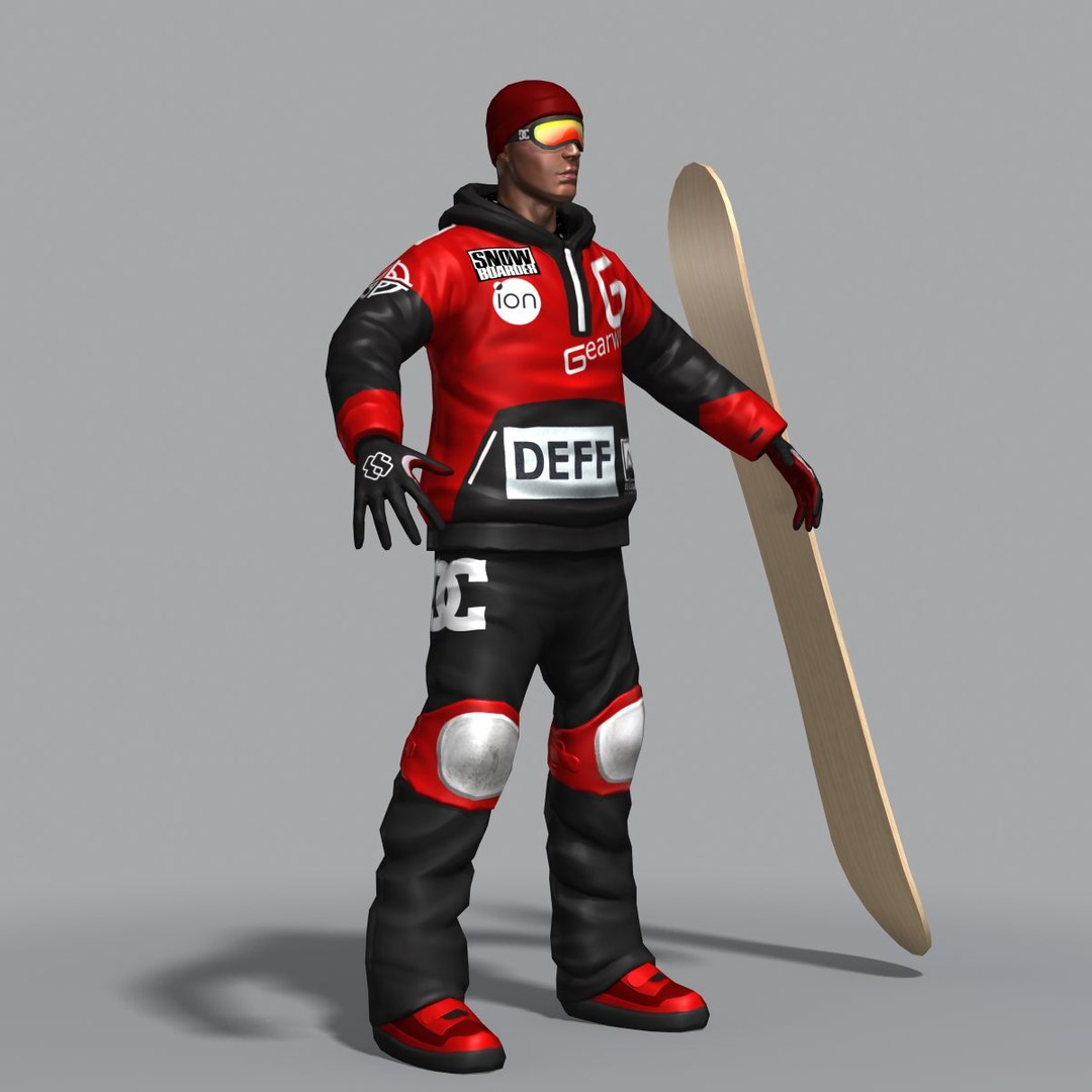 Snowboarder 3d Model