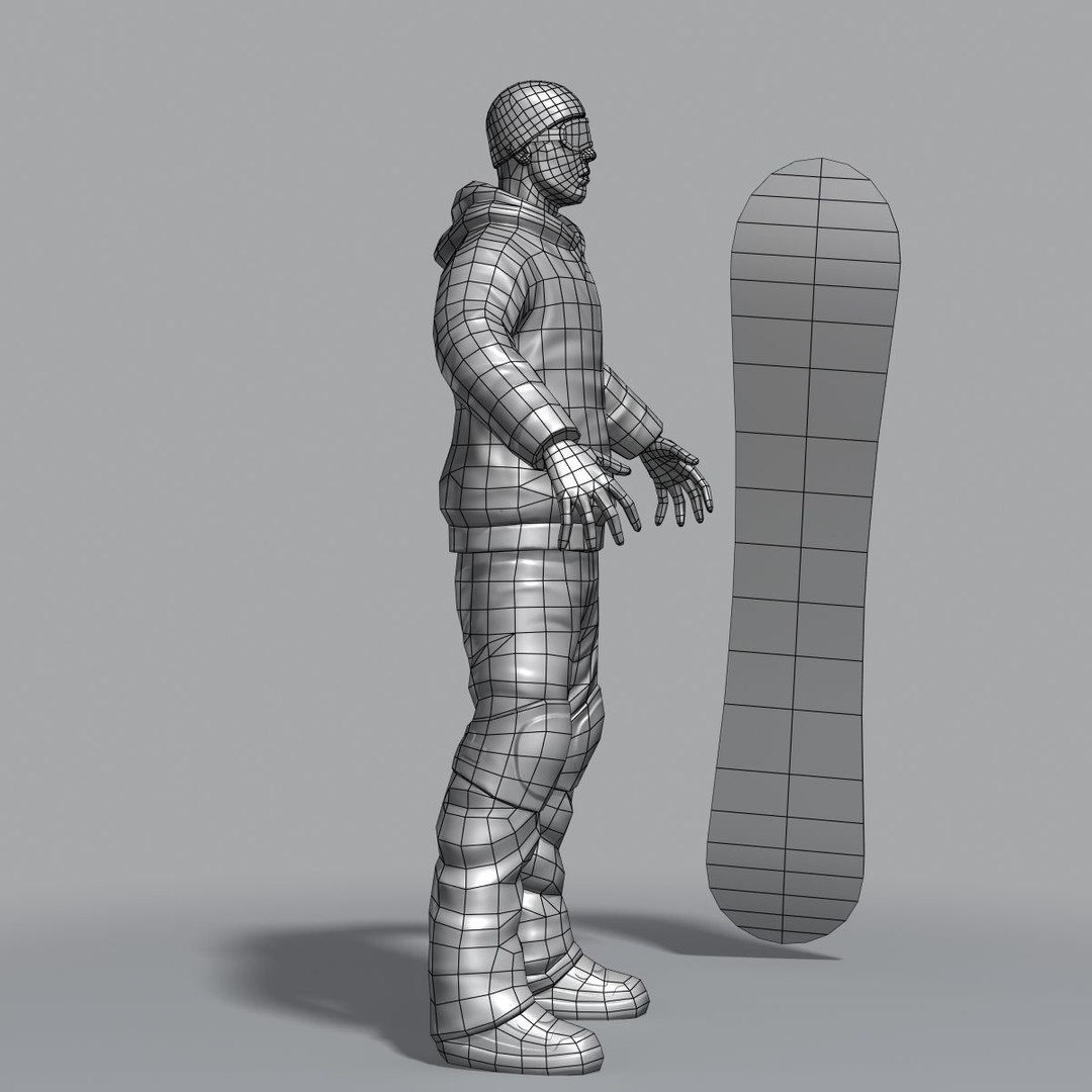 Snowboarder 3d Model