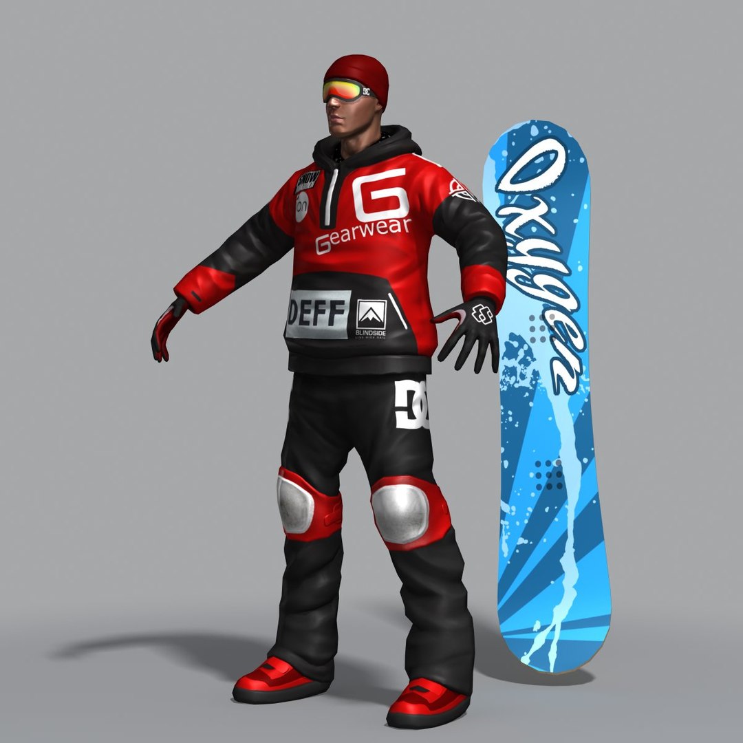 Snowboarder 3d Model
